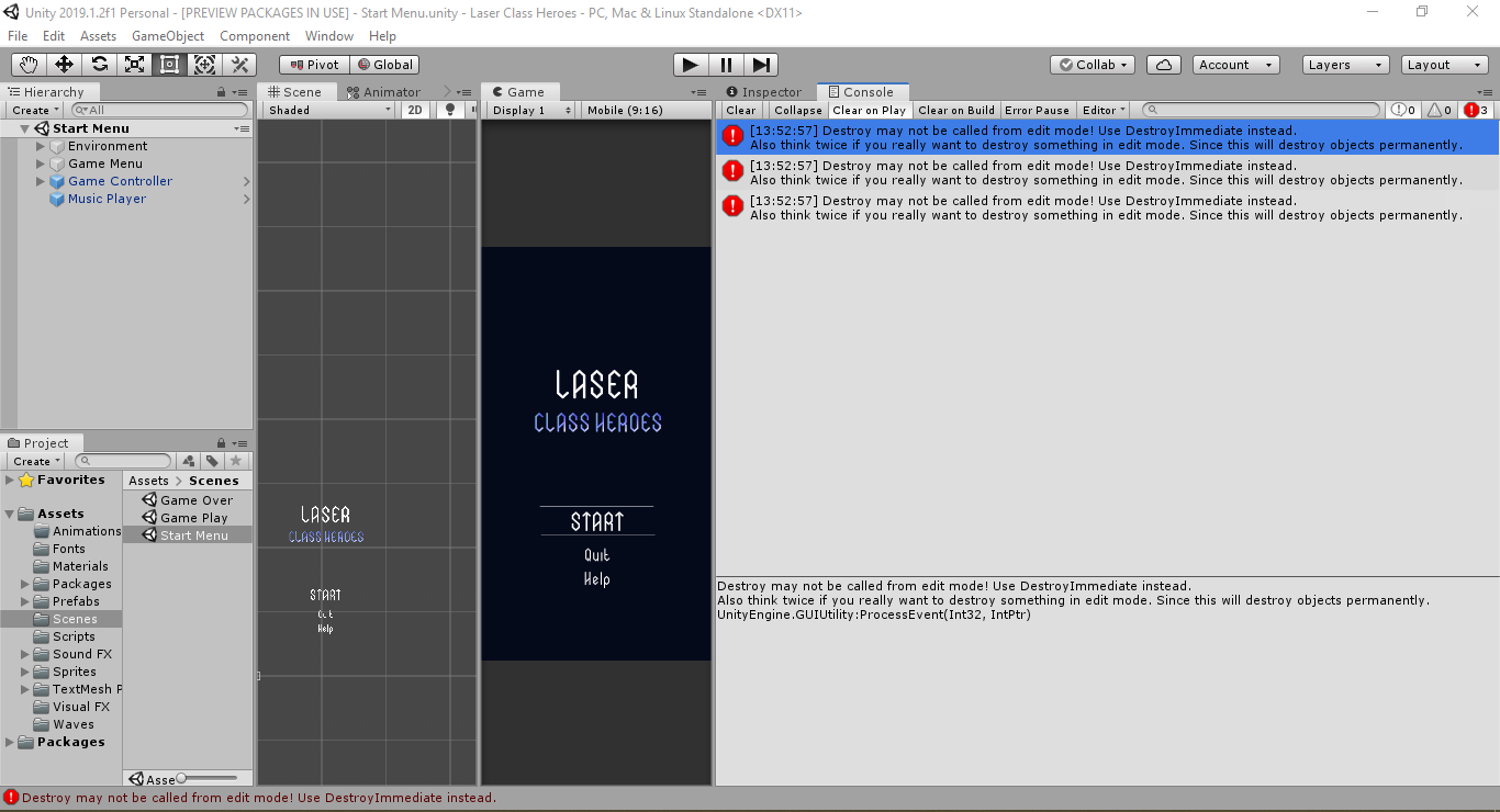 Error when swtiching between screens - Ask - GameDev.tv