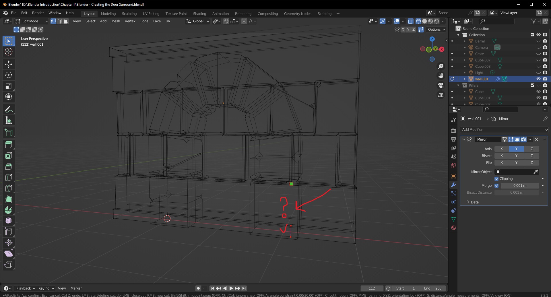 Knife Tool Does Not Work on Wireframe Mod - Ask - GameDev.tv