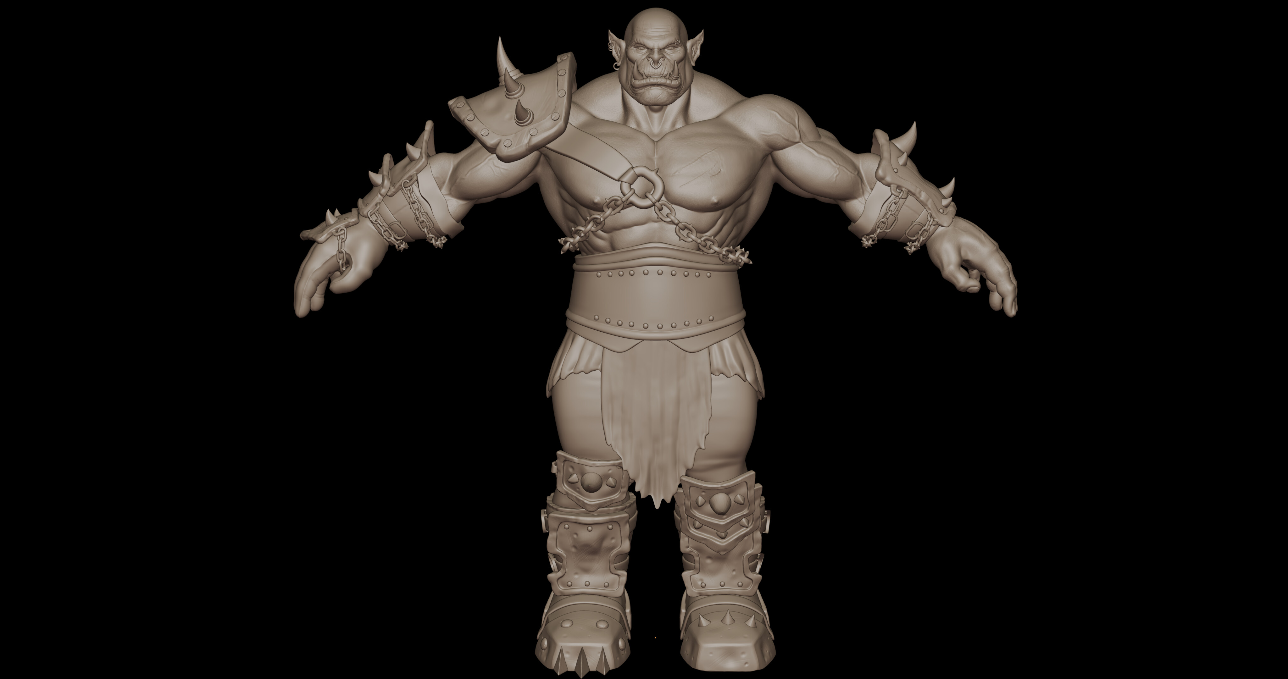 Orc - armor and clothing sculpt - Show - GameDev.tv