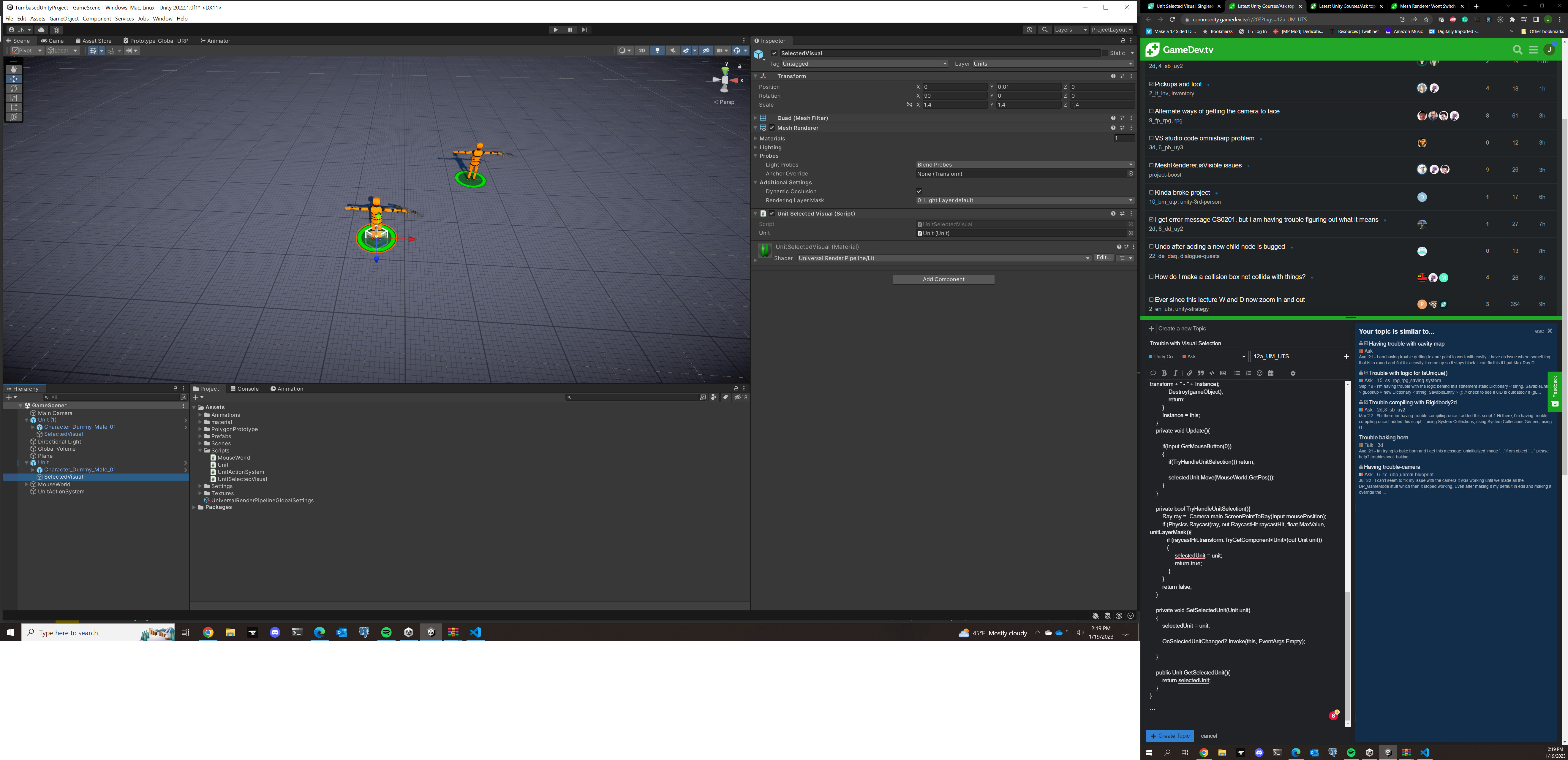 Trouble with Visual Selection Event trigger - Ask - GameDev.tv