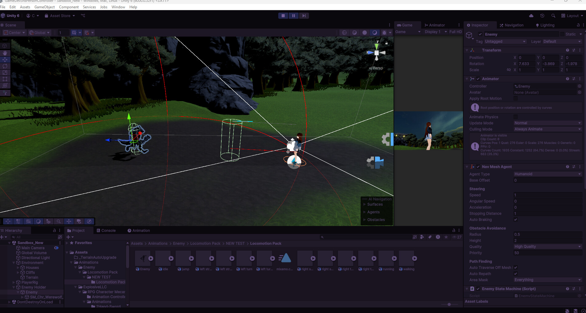 No Enemy Movement: Lecture #47 - Unity 3rd Person Combat & Traversal - Ask - GameDev.tv