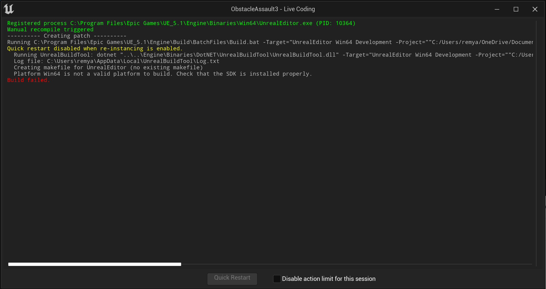 Obstacle Assault > Compiling a C++ Project > Moving Platform - Ask - GameDev.tv