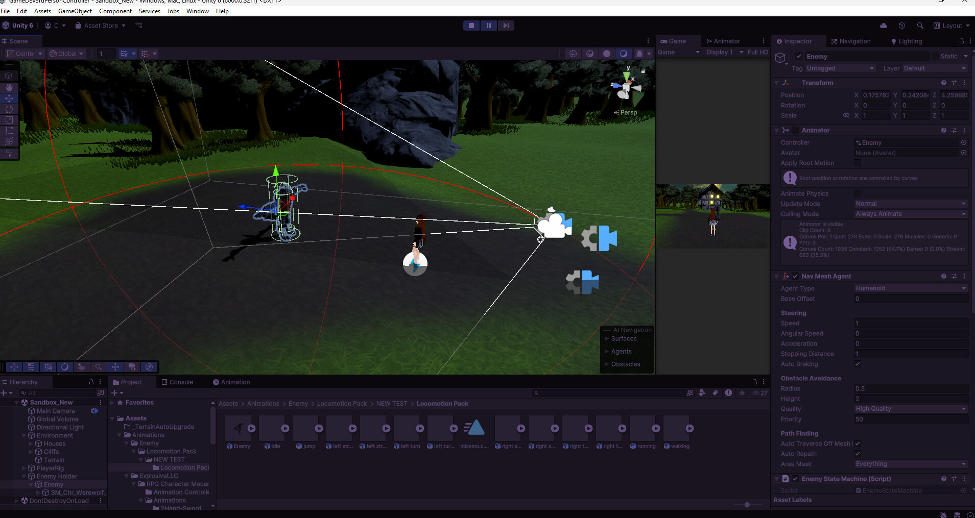 No Enemy Movement: Lecture #47 - Unity 3rd Person Combat & Traversal - Ask - GameDev.tv