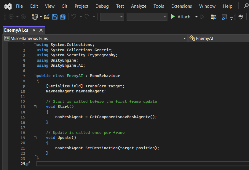 Namespace naMeshAgent. Visual studio error - Ask - GameDev.tv