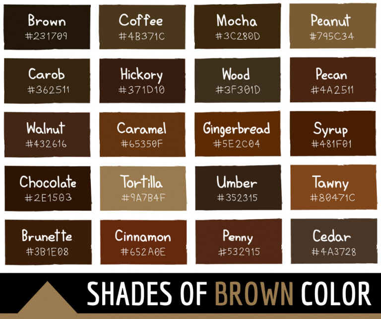Hex Color Table Shades Of Brown Show GameDev tv Hex Color Table Shades Of Brown Show GameDev tv