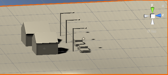 Just a basic scene Houses, Cars and Lamp post - Show - GameDev.tv
