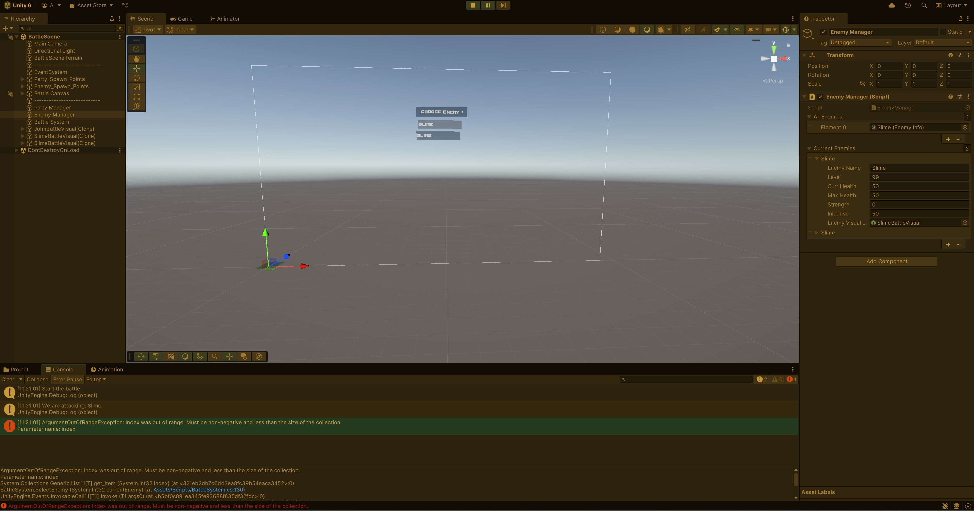 Character not attacking when attack is pressed - Ask - GameDev.tv