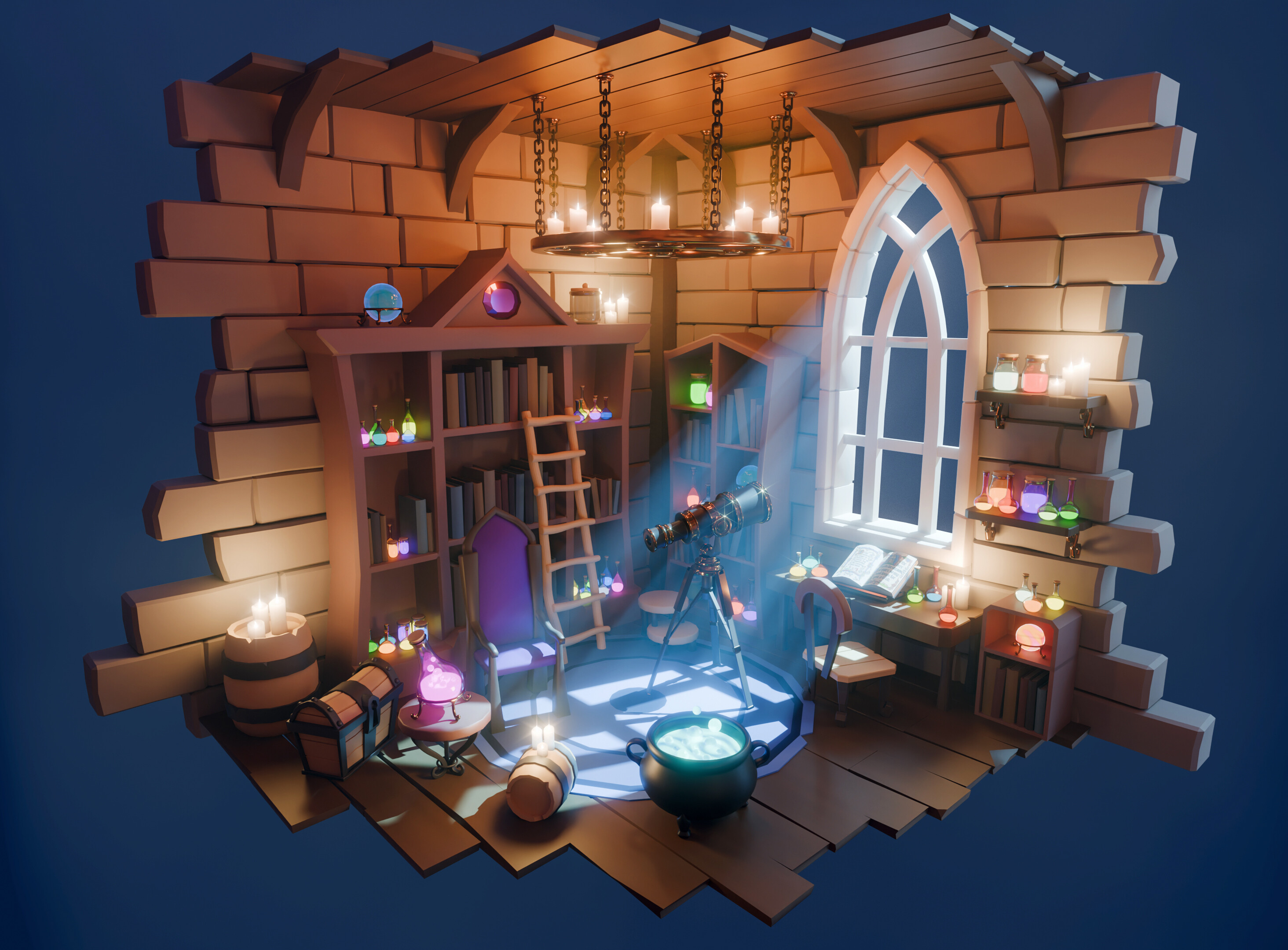 Wizard Nook (Fantasy Isometric Scenes Course) - Show - GameDev.tv