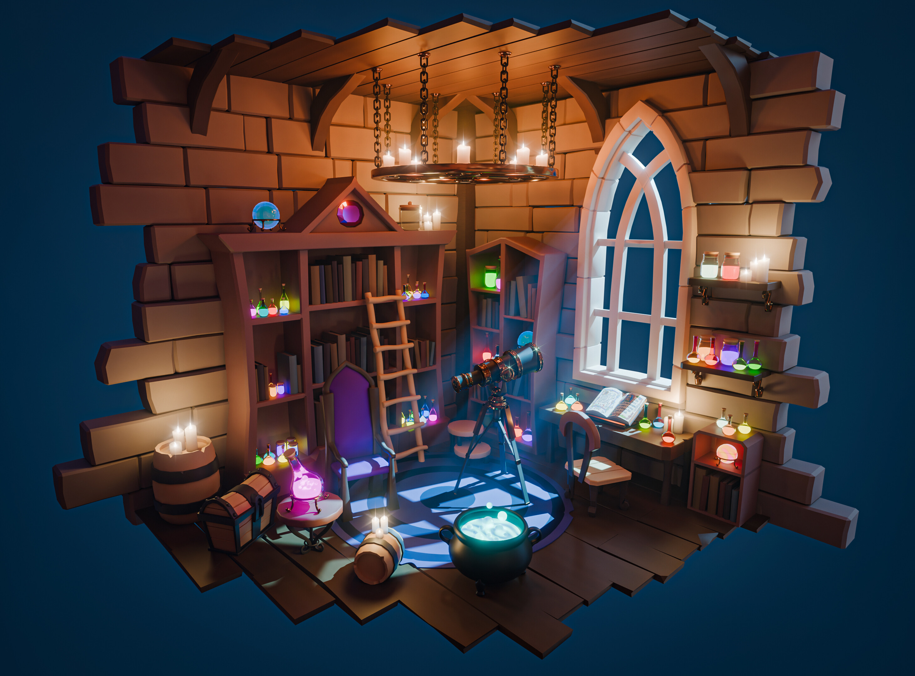 Wizard Nook (Fantasy Isometric Scenes Course) - Show - GameDev.tv