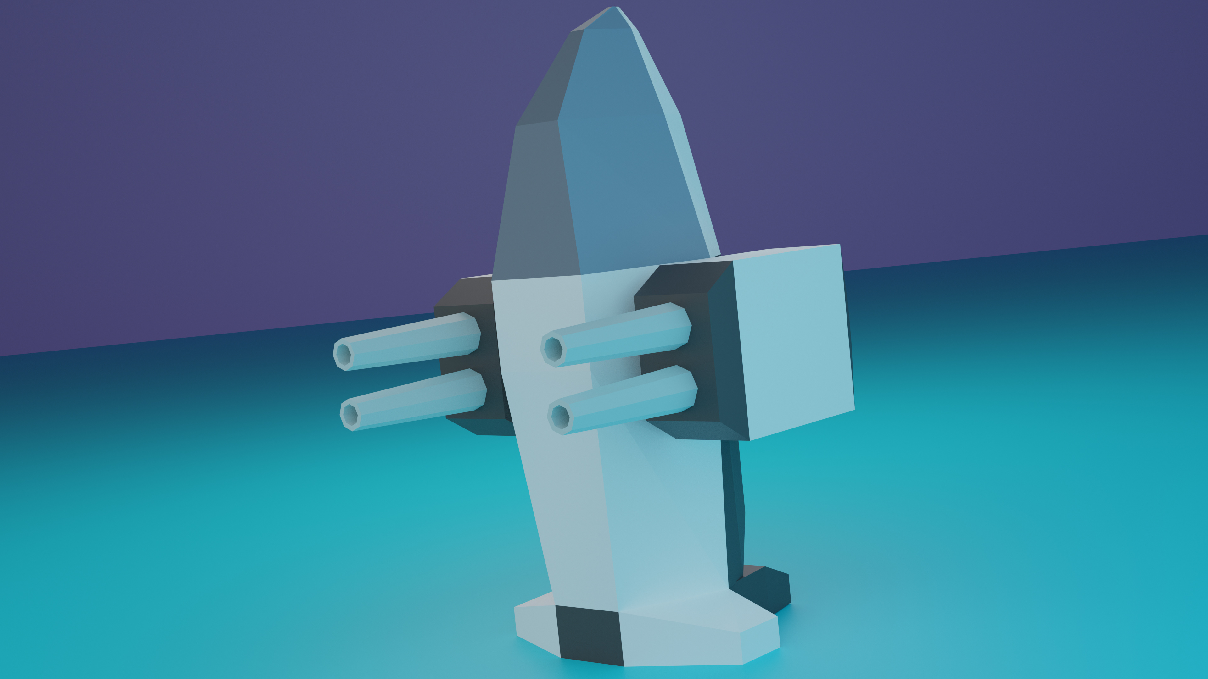 Low poly quad-gun turret and hover tank (Battlezone 1998) - Show ...