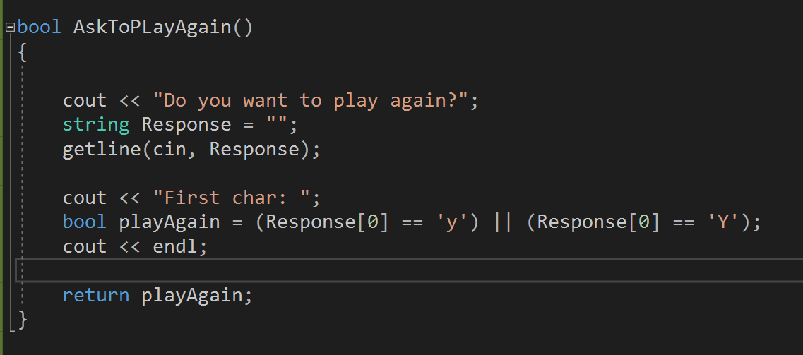 BOOL assigned to variable - Talk - GameDev.tv
