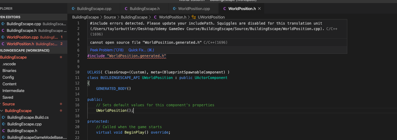 "Cannot Open Source File" Error - Ask - GameDev.tv
