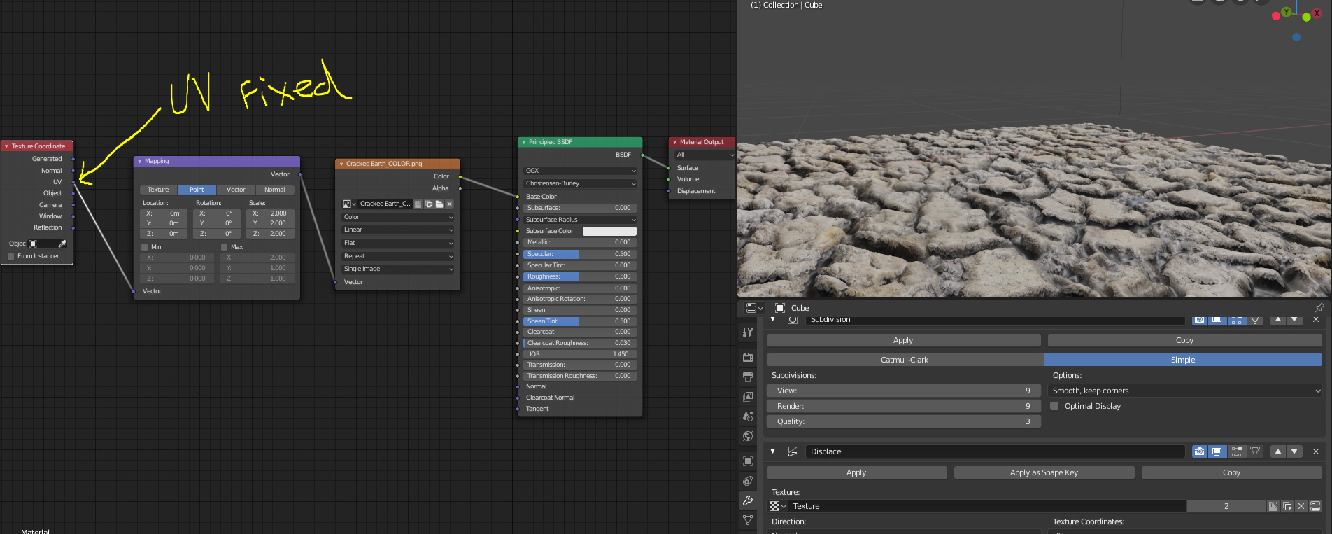 Solved Simple Subdivision Surface Modifier Causes Material Image To
