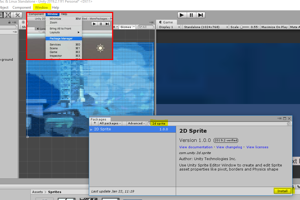 No 2D Sprite Editor installed error message - Show - GameDev.tv