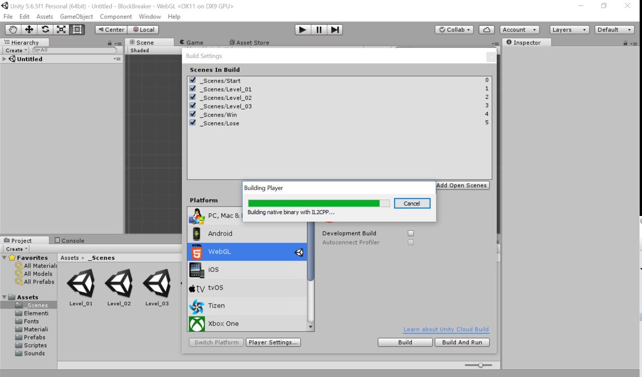 Build And Run WebGL Problem (odd Unity 5.6.5f1 behavior) - Ask - GameDev.tv