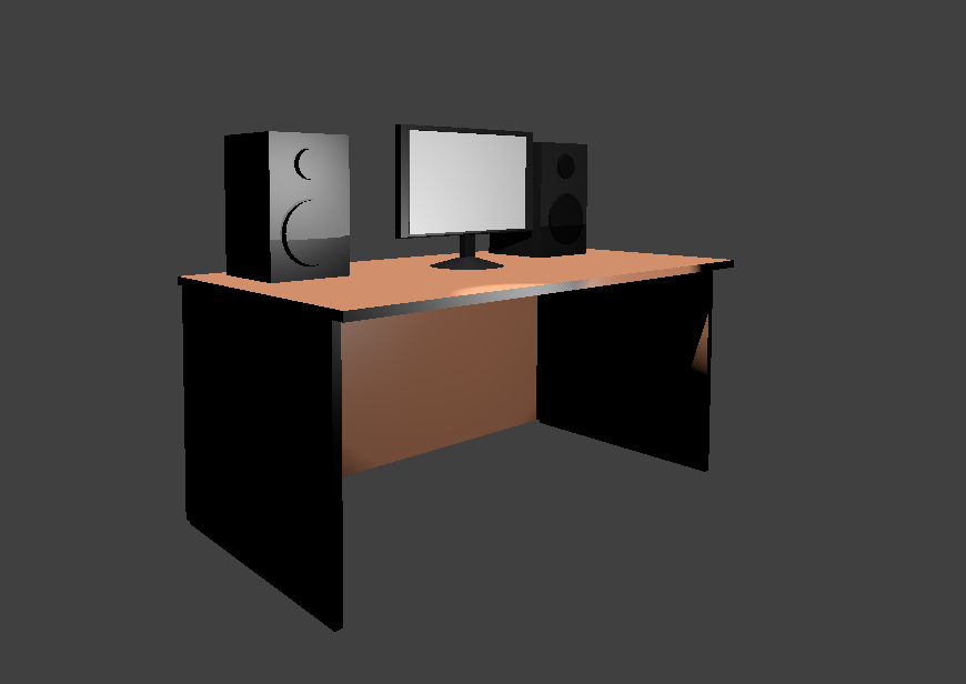 One of my first models - Desk, Monitor and Speakers - Show - GameDev.tv