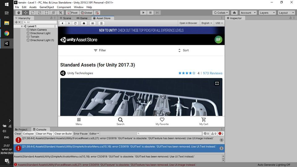 Importing Unity Standard Assets Pack Is Popping Up Errors Help Please Ask Gamedevtv