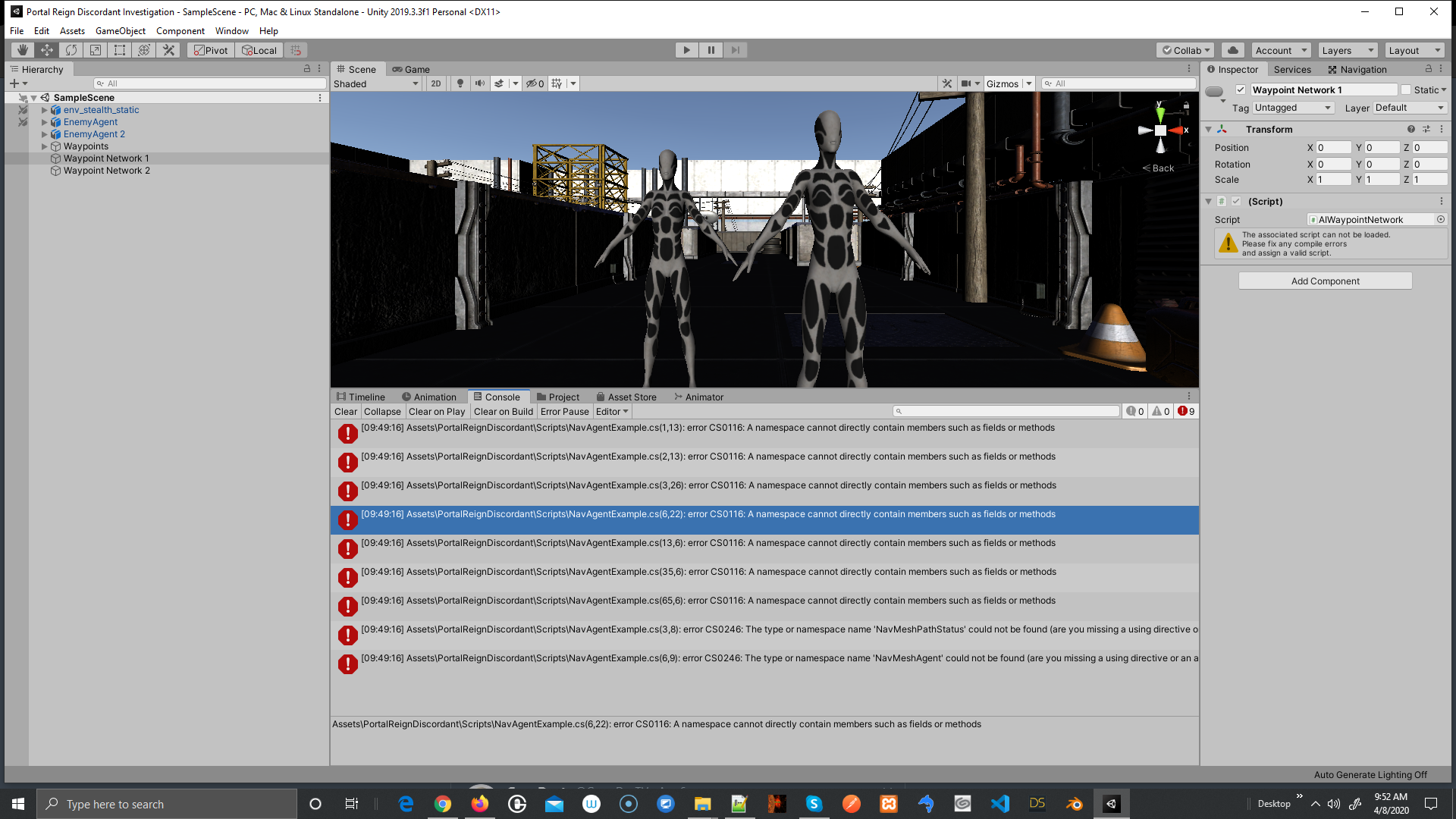 [Solved]NavMeshAgent Error (?) - Talk - GameDev.tv
