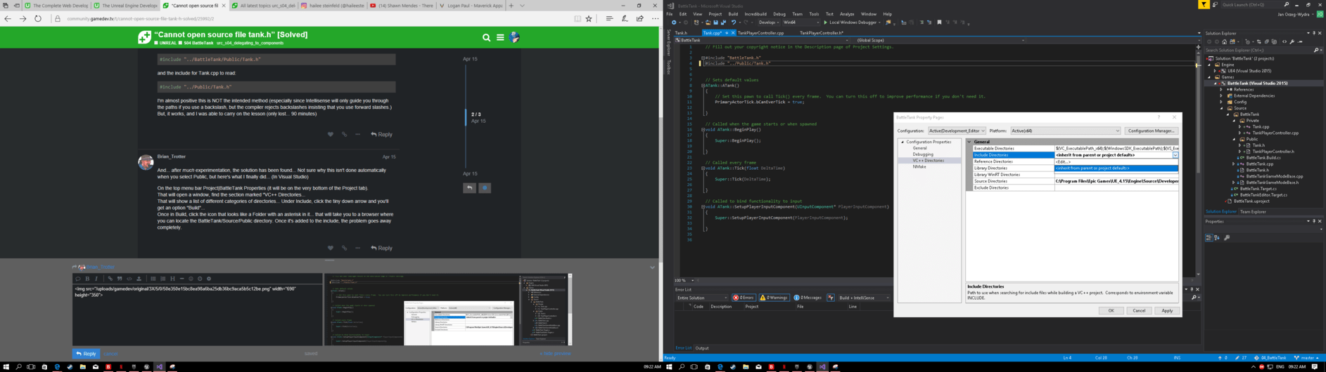 "Cannot open source file tank.h" - Ask - GameDev.tv