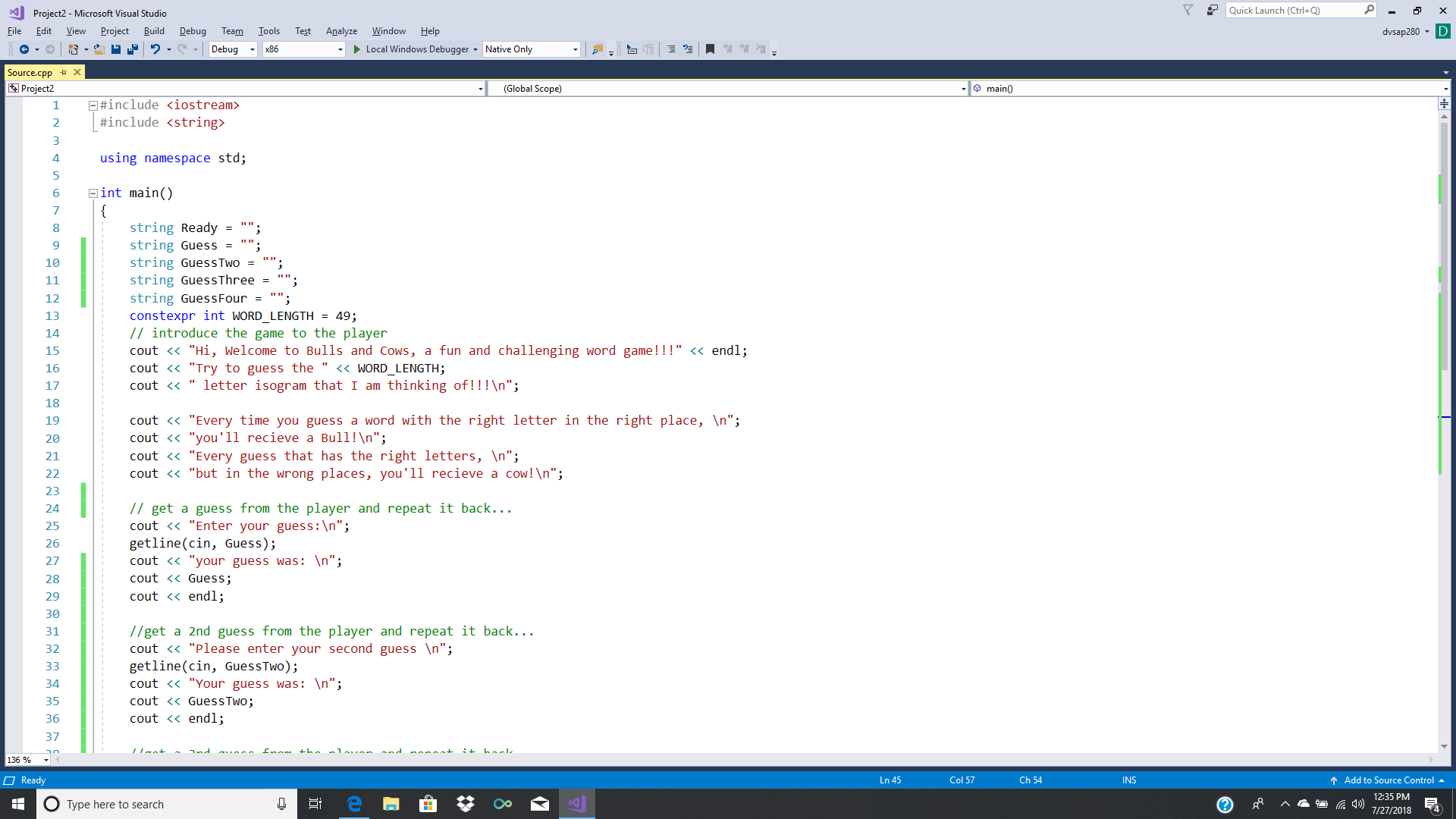 My work all the way through section 2 lecture 22 - Talk - GameDev.tv