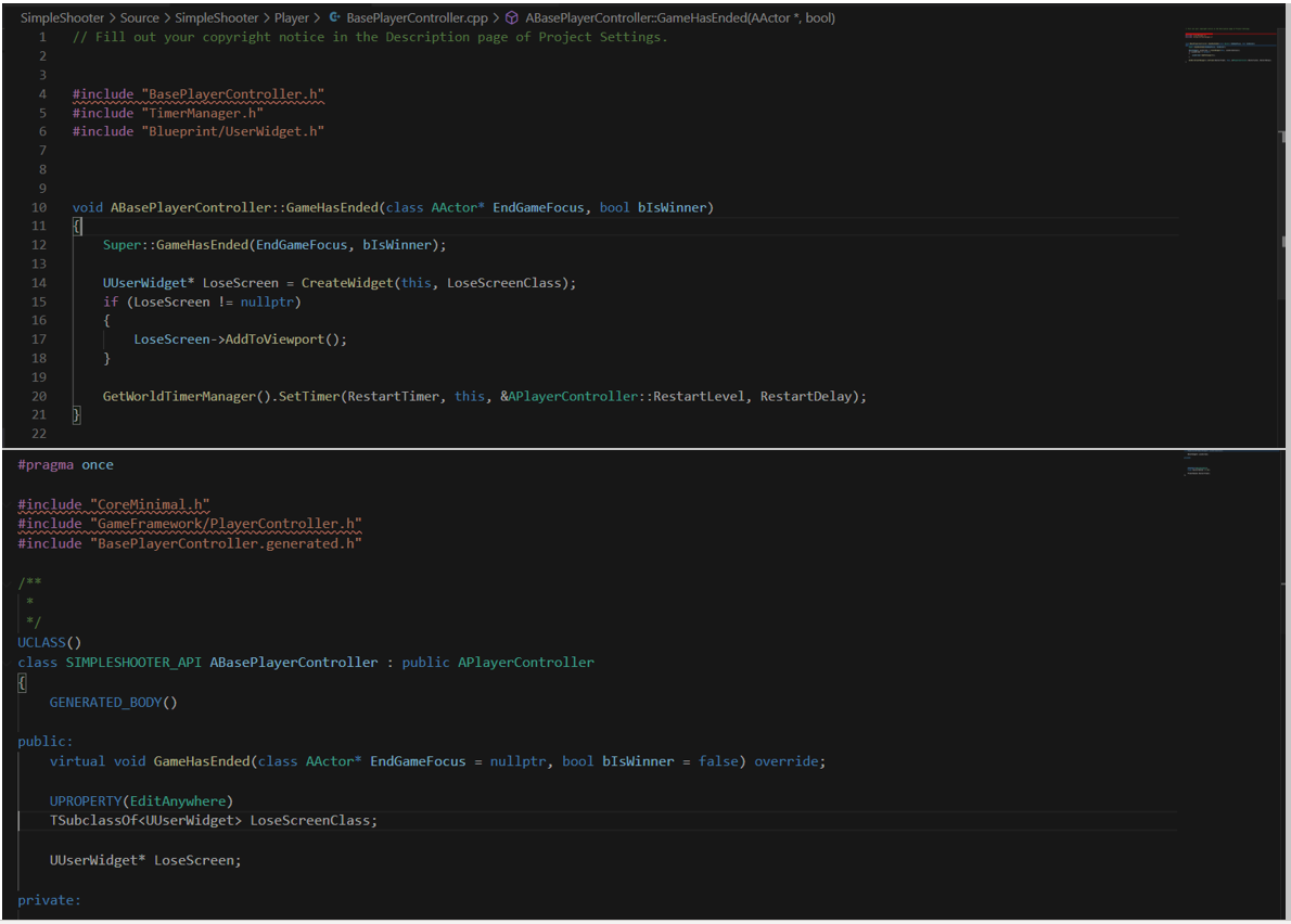 UUserWidget Unresolved External - Ask - GameDev.tv