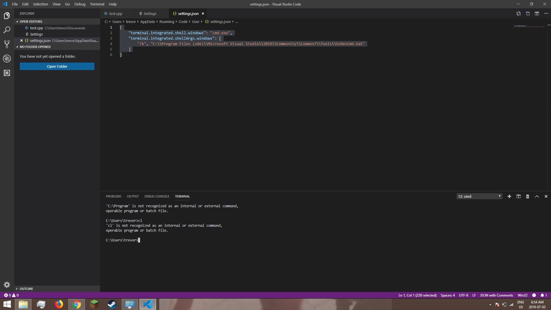 Extra VS Code Settings for Windows - Talk - GameDev.tv