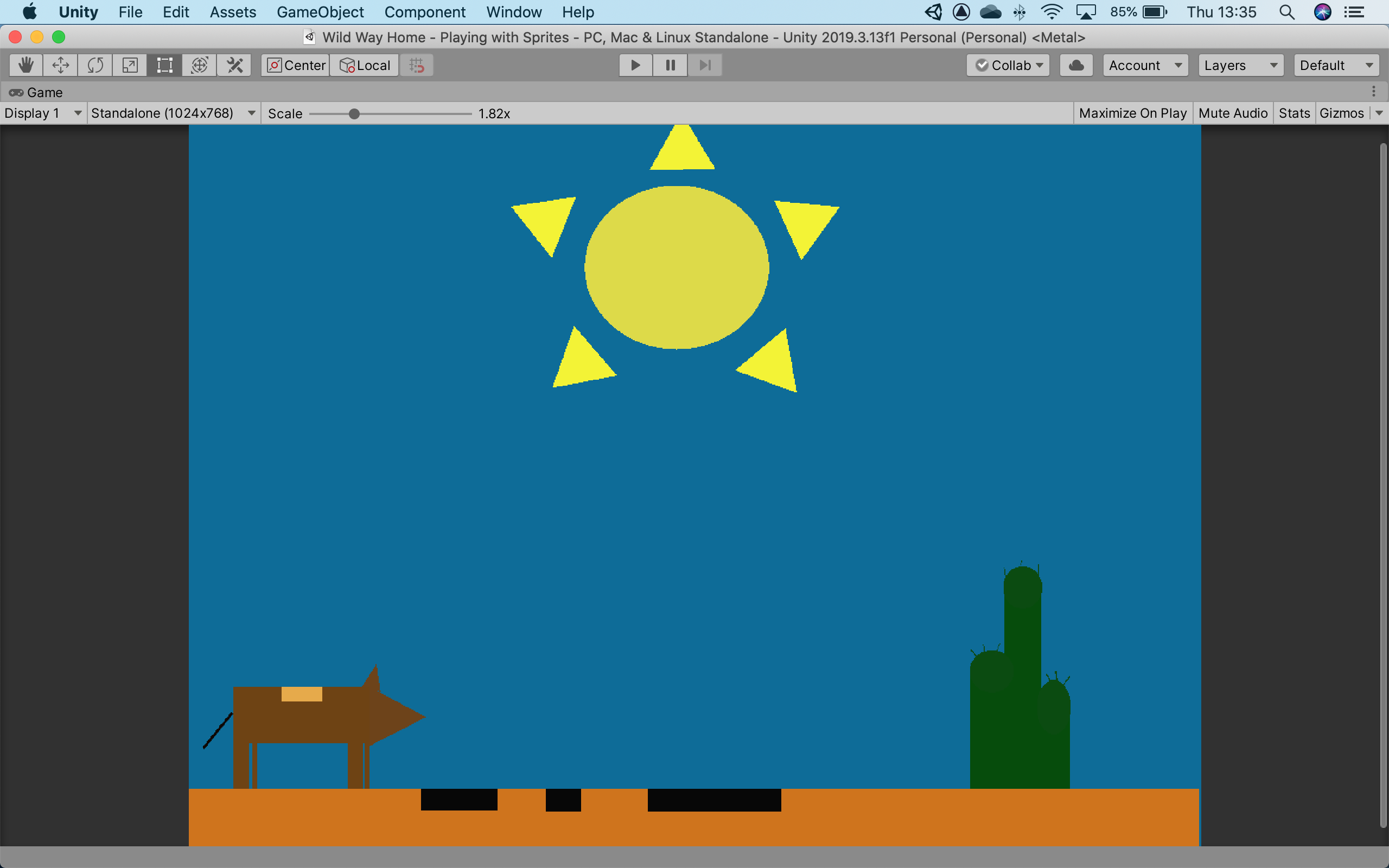 Playing with Sprites - First ever attempt - Show - GameDev.tv