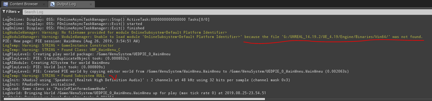 Question about the NULL subsystem - Ask - GameDev.tv