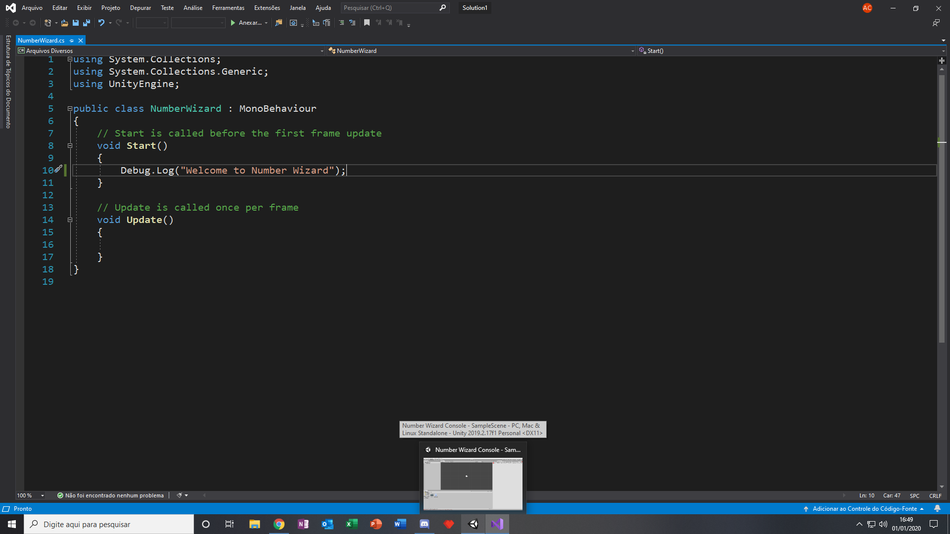 Why is Ben's code Debug.log is in the color blue? - Ask - GameDev.tv